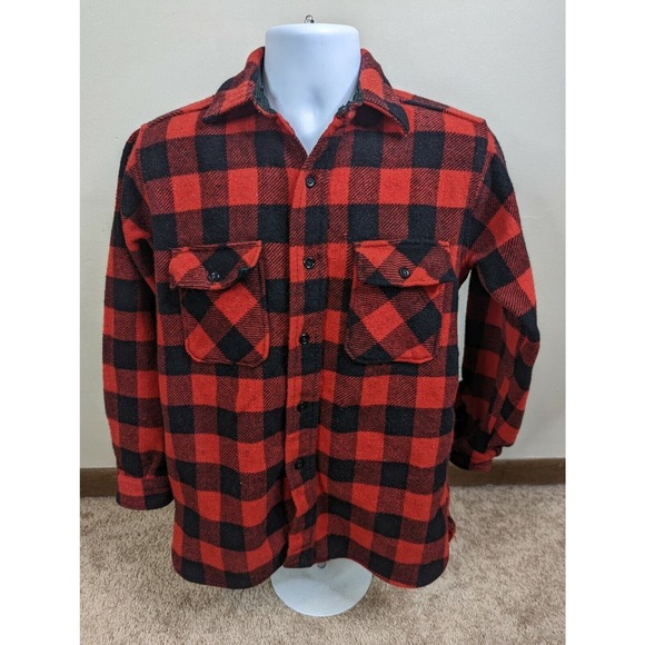 Brent | Jackets & Coats | Vintage 7s Buffalo Plaid Size M 42 Wool ...